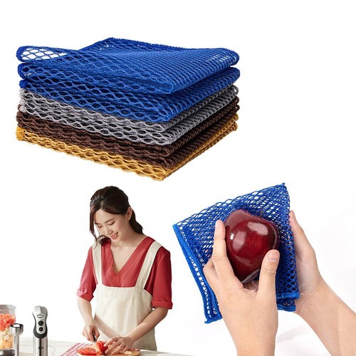 Mesh Dish Cloths Kitchen Dishwashing Towel Reusable Cleaning Wipes Non ...