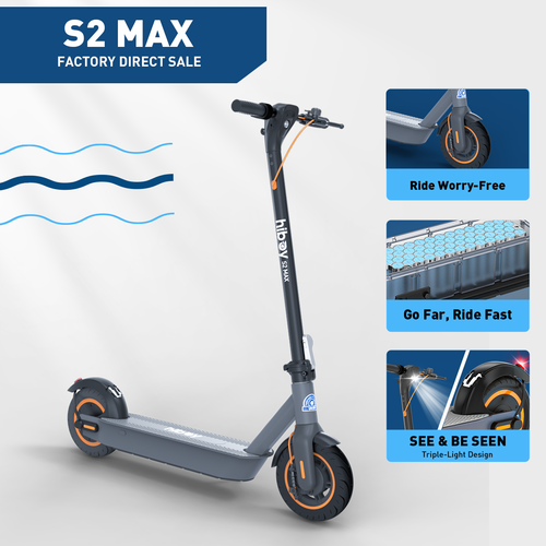 Hiboy S2 MAX Electric Scooter 40.4Miles 19MPH 500W 10''Tires Dual ...