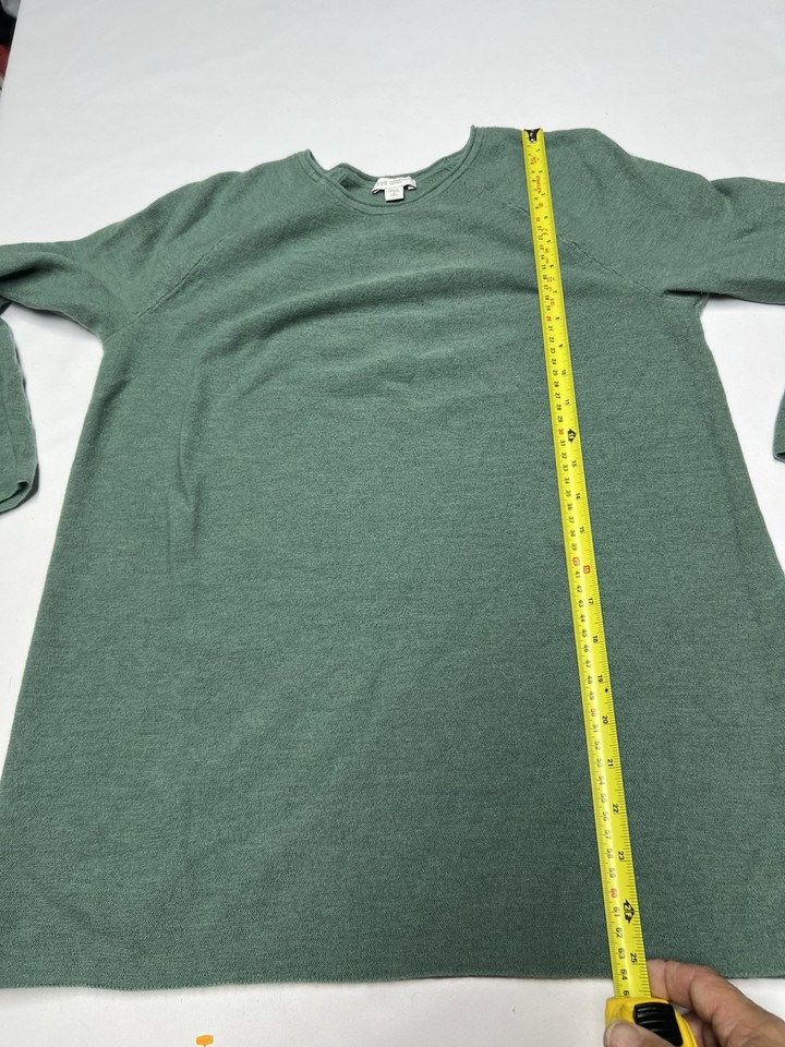 J Jill Womens Merino Wool Washable Tunic Sweater M Teal Long Sleeve ...