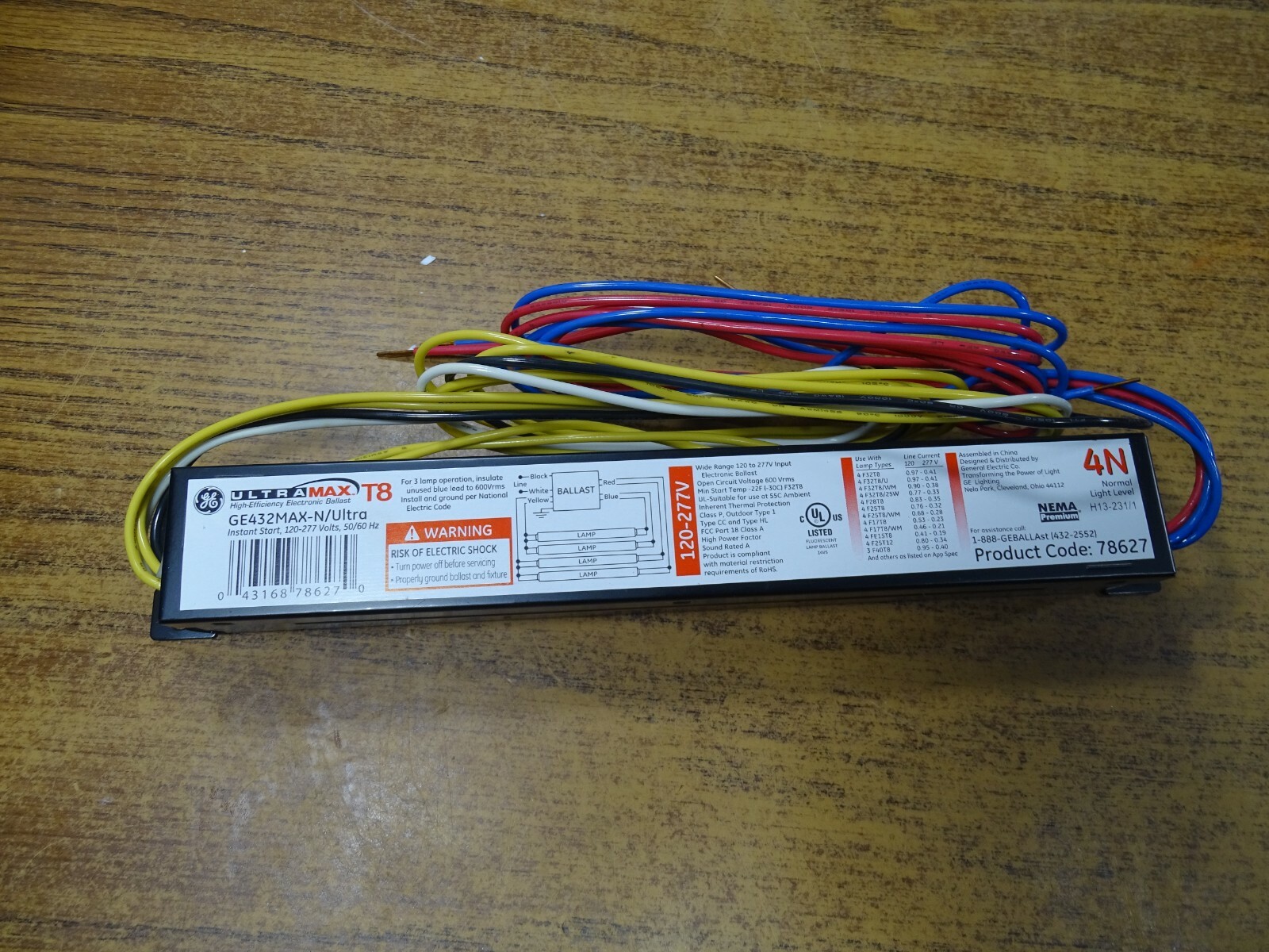GE UltraMax T8 78627 GE432MAX-N/ULTRA Electronic Ballasts 4N | eBay