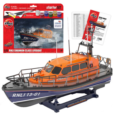 Airfix A55015 RNLI Shannon Class Lifeboat 1:72 Model Kit Starter Set ...