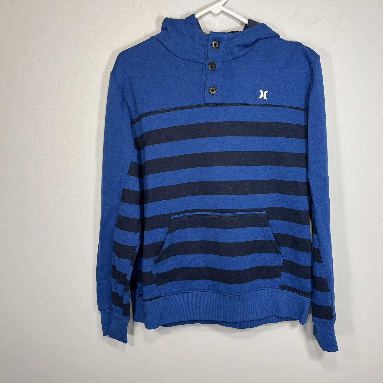 Hurley Sweater Youth Extra Large Blue Black Stripes Hoodie Henley ...