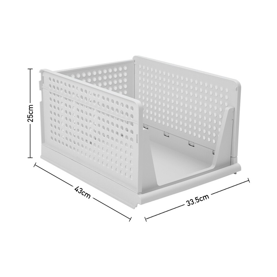 Stackable Wardrobe Clothes Storage Drawer Basket Box Bedroom Bathroom ...