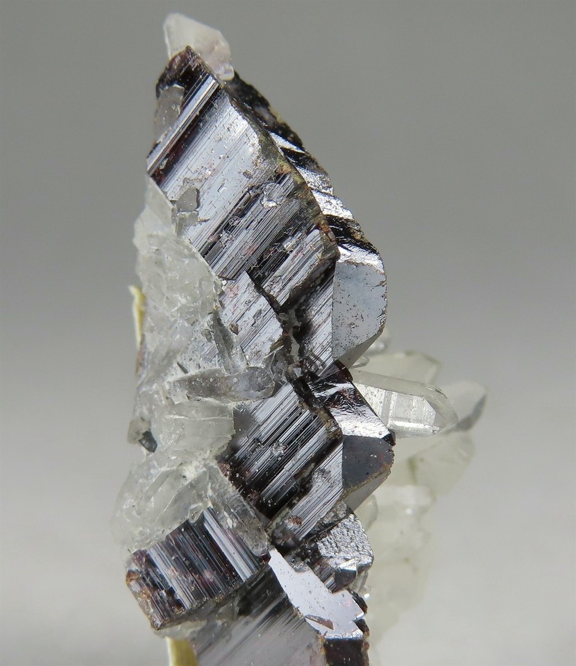 HUBNERITE crystals on Quartz * Black Pine Mine, Montana, Ex. Kay ...
