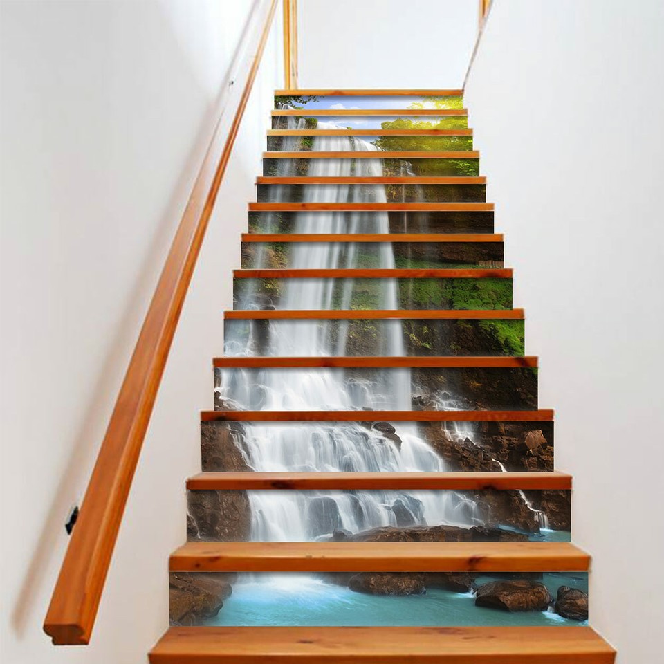 13pcs 3D Stair Riser Staircase Sticker Vinyl Photo Mural Decal Scenery ...