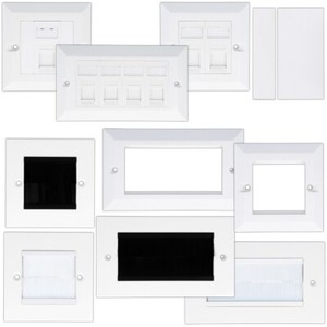 ELECTRICAL OUTLET FACEPLATES Single/Double Gang Port RJ45 Brush Blank ...