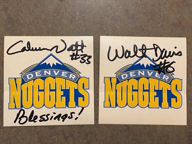 Denver Nuggets signed autographed stickers Calvin Natt #33 Walt Davis ...