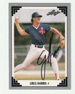 Greg Harris Signed 1991 Leaf Card #83 Auto Boston Red Sox Autograph ...