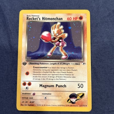 Team Rockets Hitmonchan First Edition Holo Rare Pokémon 2000 NM+ 💎 Gym ...