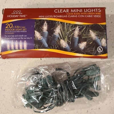 20 Count Mini Lights Clear String for Christmas Decoration | eBay
