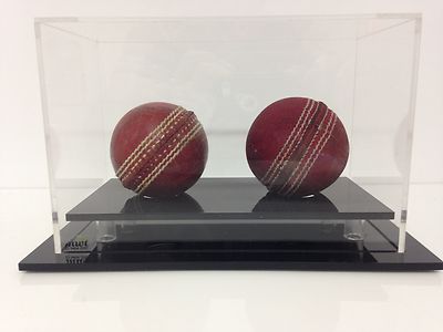 Double Cricket Ball Display Case Acrylic Perspex Signed Memorabilia ...