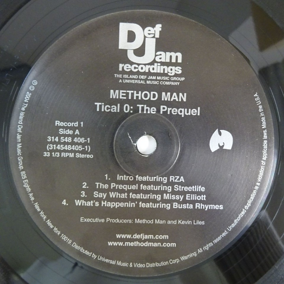Method Man Tical 0: The Prequel 2LP Vinyl 2004 US Original Def Jam ...