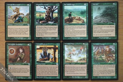 Set of 8 Green Land Fetch Creatures & Spells *NM* English Magic Old ...