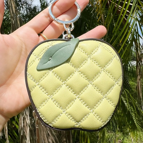 Kate Spade Novelty Honeycrisp Apple Coin Purse Keychain Quilted Leather ...