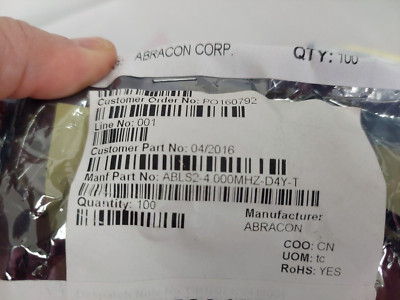 283 pcs ABRACON Crystals 4.0 MHZ 18PF 30PPM ABLS2-4.000MHZ-D4Y-T | eBay