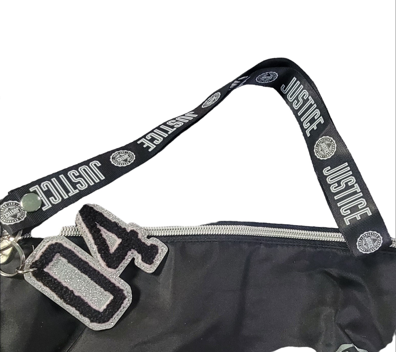 NWT Justice Girls Laptop Backpack With Lanyard Black White Book Bag | eBay