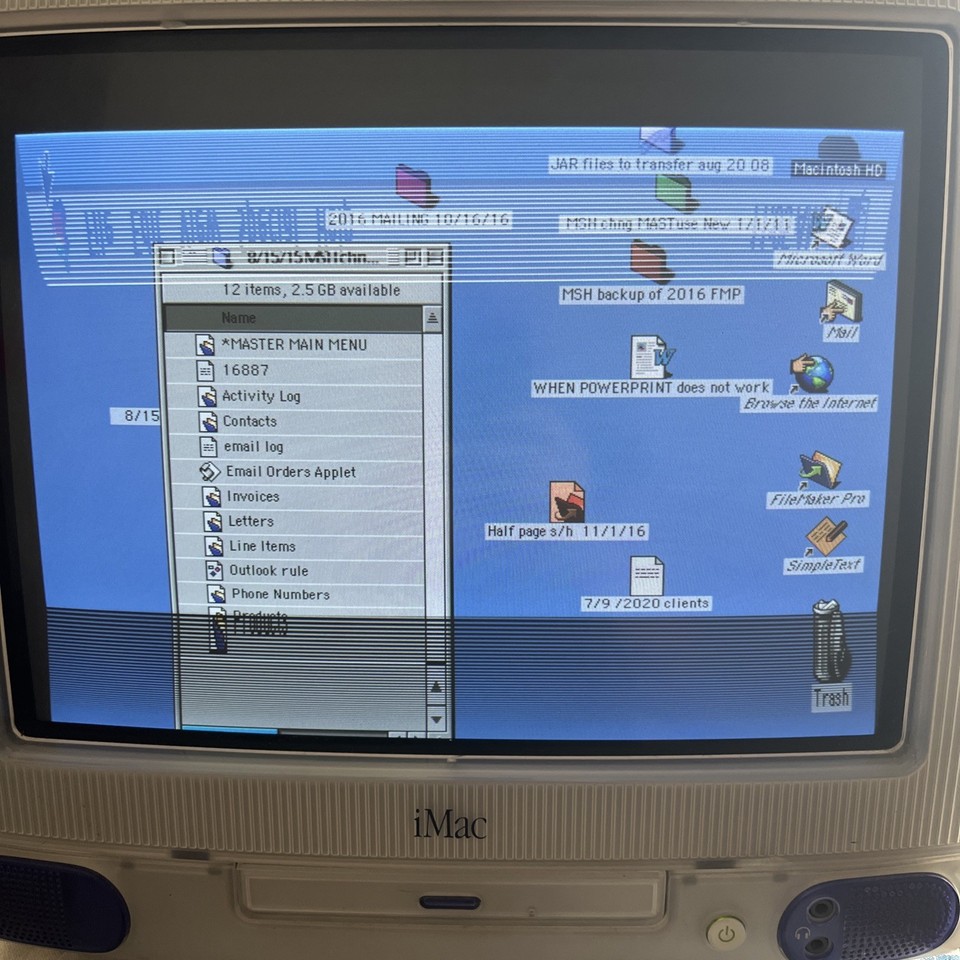 Vintage Apple iMac G3 Grape Purple 333mhz, OSX 10.3.9, No Accessories ...