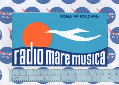 ADESIVO VINTAGE STICKER AUTOCOLLANT AUFKLEBER RADIO MARE MUSICA ROMA | eBay