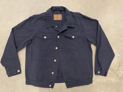 PJ Mark Mens Large Blue Denim Trucker Jacket | eBay