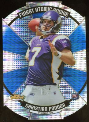 2011 Topps Finest Christian Ponder Rookie Atomic Refractor Minnesota ...