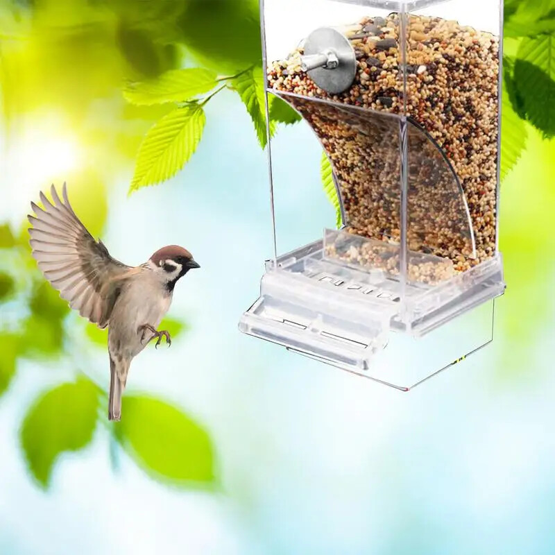 No Mess Bird Feeders Automatic Parrot Feeder Drinker PP Seed Food ...