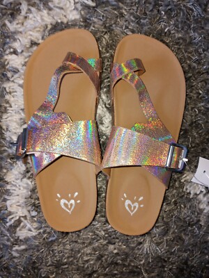 Girls justice irredscent buckle sandals BRAND NEW SIZE 3 | eBay