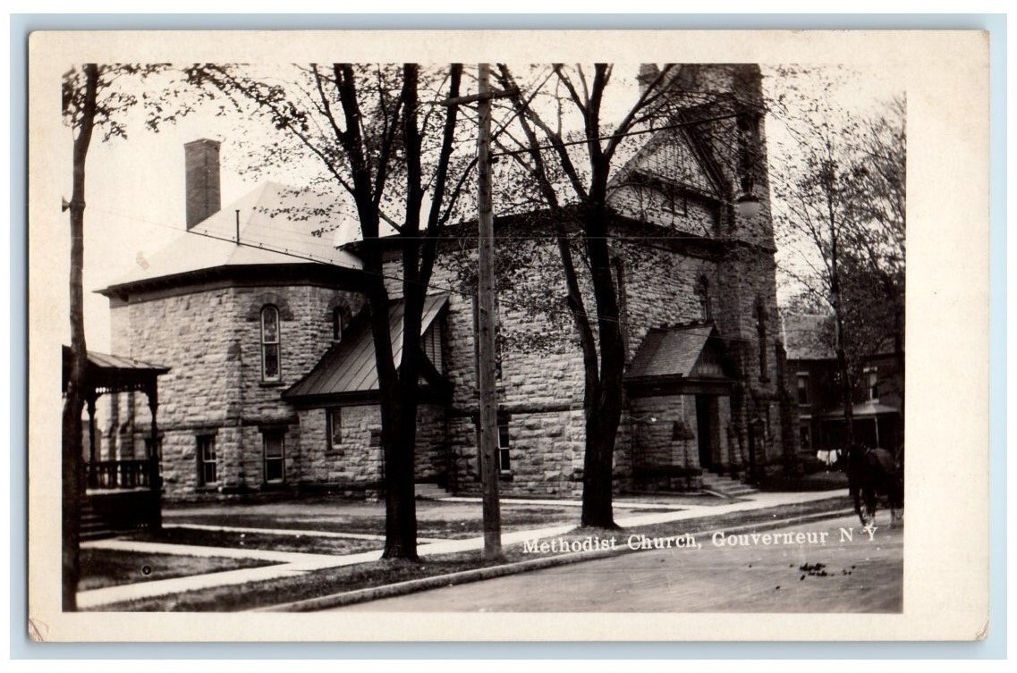 c1920's Methodist Church View Gouverneur New York NY RPPC Photo ...