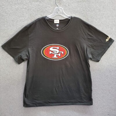San Francisco 49ers Men T-Shirt XL Black Team Logo Graphic Crew Neck ...