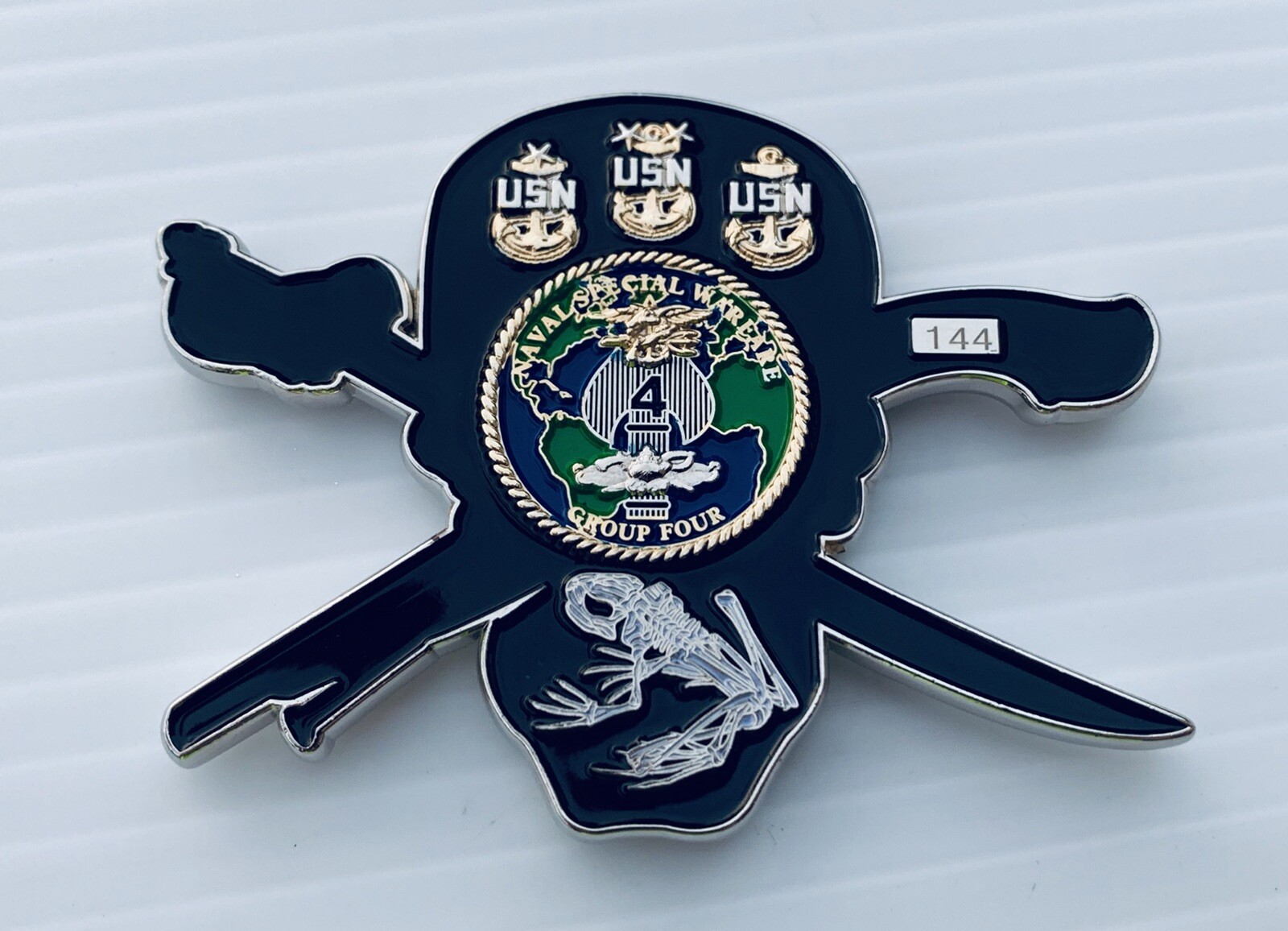 Navy Seals Seal Team Group 4 NSW Bone Frog Skull Challenge Coin CPO ...