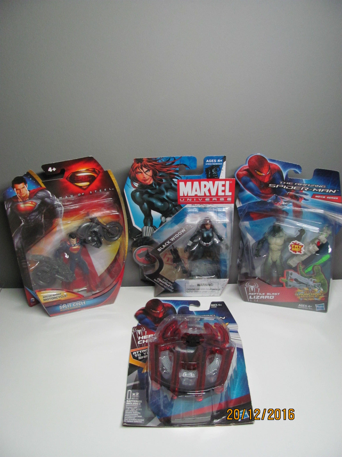 Lot NEW MARVEL SPIDERMAN CHEST LIGHT / BLACK WIDOW / LIZARD FIGURE + DC ...