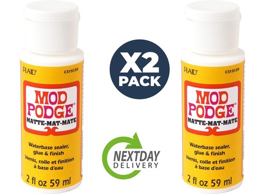2 Pack Mod Podge Matte Water Base Sealer/Glue And Finish, White, 2 oz ...