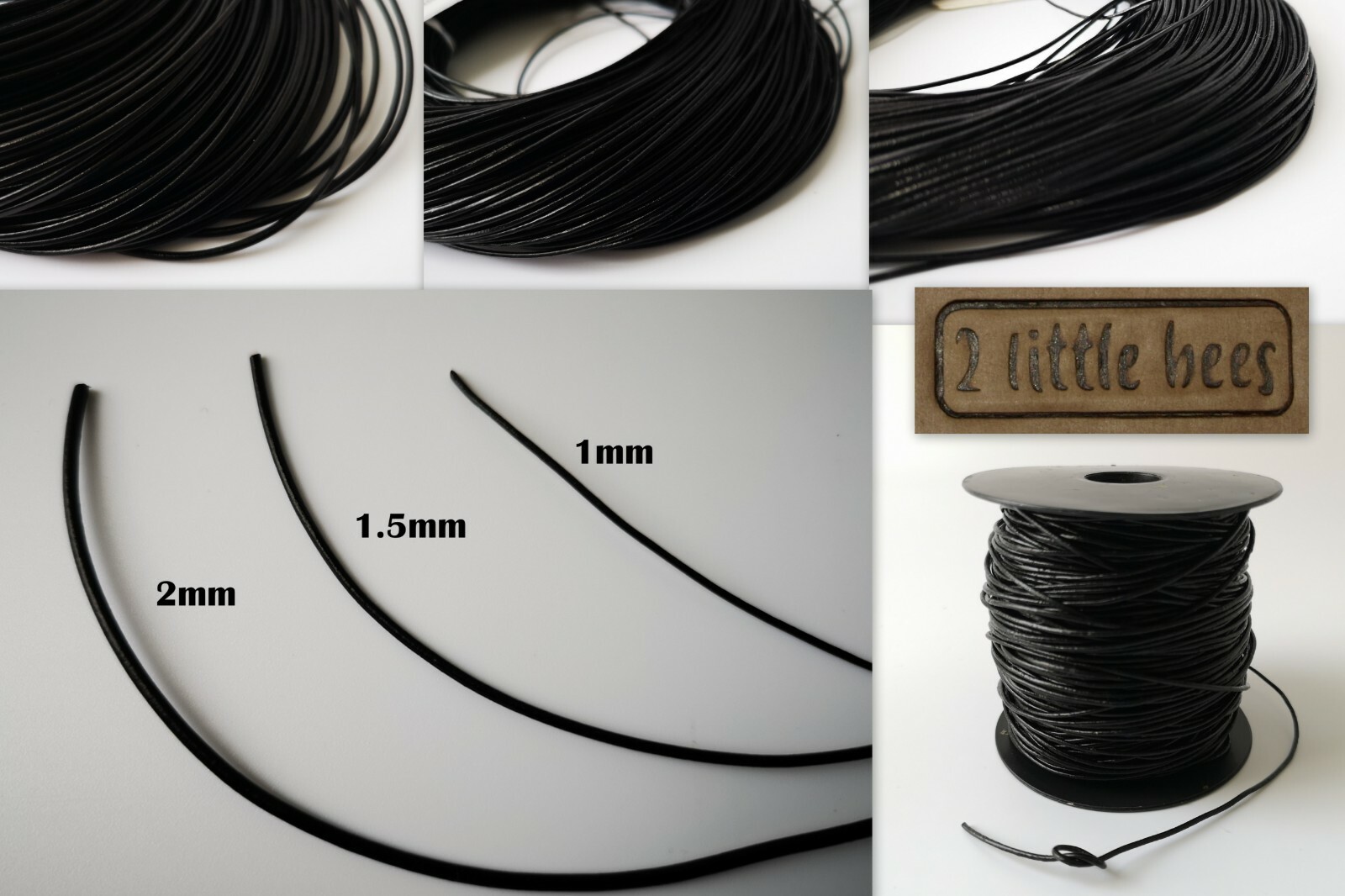Black Leather Cord Real Round 1/1.5/2/3/4mm Beading Jewellery String ...