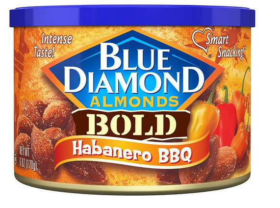 New - Blue Diamond Almonds Snack Nuts, 6 Oz, Resealable Can, Select ...