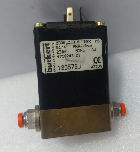 Burkert 0330 C 3,0 NBR MS Solenoid Valve 230V 50Hz 8W 123572J | eBay