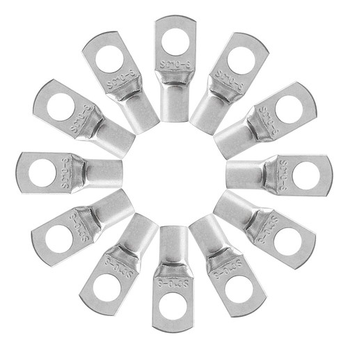 10PCS SC10-6 Wire Cable Bolt Tinned Copper Tubular Ring Terminal ...