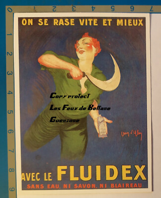 FLUIDEX BAUME RASAGE publicité advert illustration JEAN D'YLEN | eBay