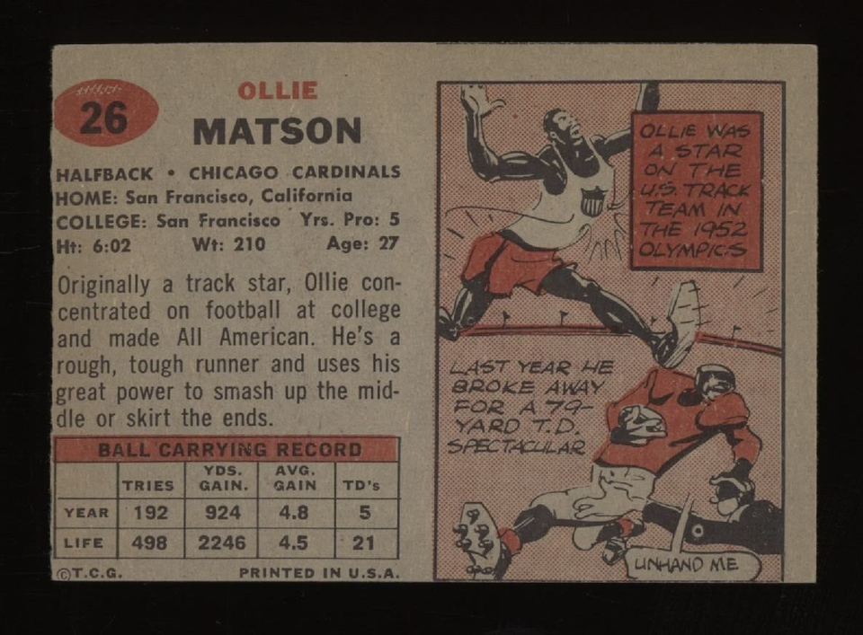 1957 Ollie Matson Topps Football #26 *NICE* EX-MT Invest NOW HOF | eBay