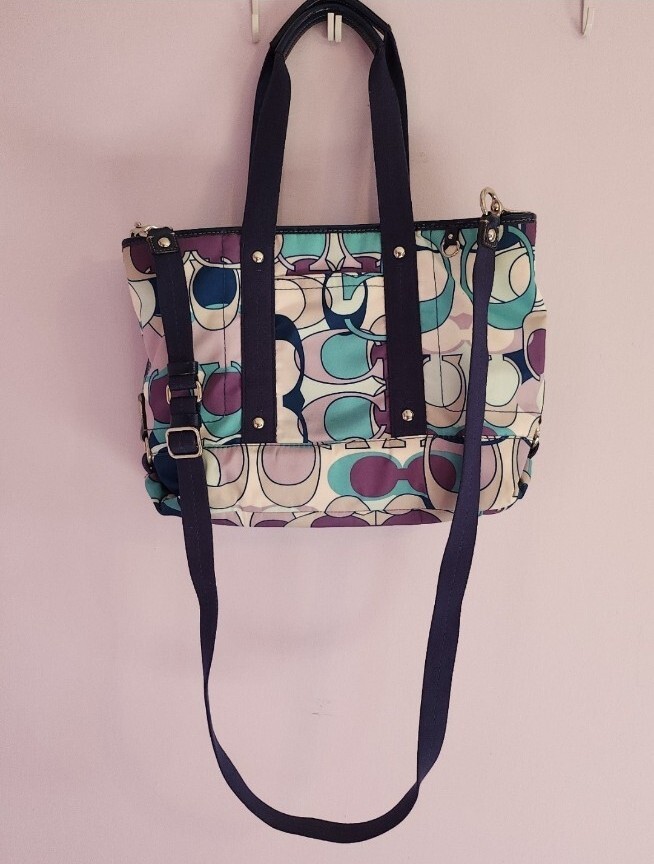 COACH Signature Y2K Preppy Logo Canvas Kyra Daisy Sca… - Gem