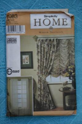 SIMPLICITY WINDOW TREATMENTS #9083 Roman Blinds /Shades Sewing PATTERN ...
