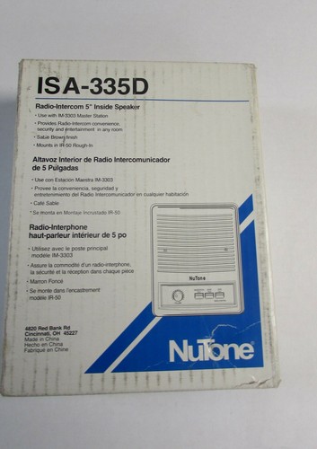 Nutone Broan ISA-335D ISA335 IS335 Indoor 5" Sub Station Intercom NOS ...