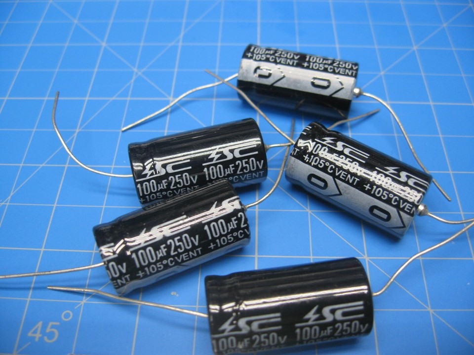 SC - GHA Series - Axial Electrolytic Capacitors - 250v 100uF - 5 Pieces ...