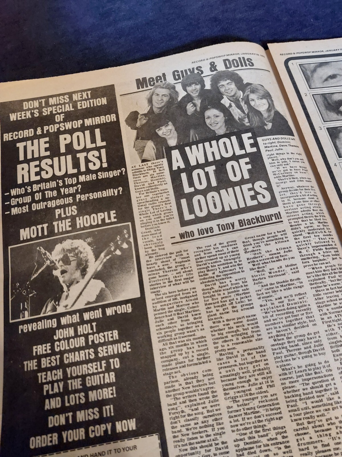 RECORD MIRROR Magazine 18 JANUARY 1975 Kenny Suzi Quatro 10cc Bay City ...