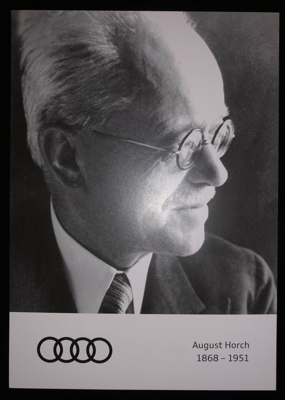 NEUE ANSICHTSKARTE AUGUST HORCH 1868 - 1951 AUDI MUSEUM MOBILE ...