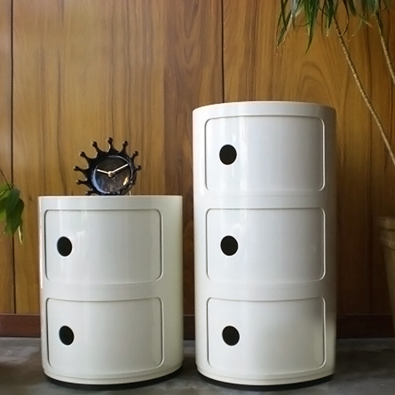 Round ABS Bedside Cabinet Cupboard Drawer Storage Unit Bathroom Bedroom ...