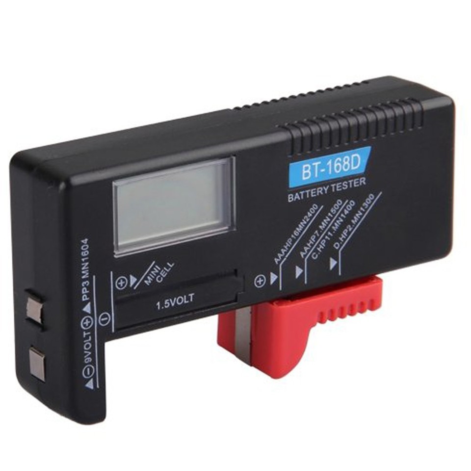 Universal Digital LCD 9V 1.5V AA AAA Cell Button Battery Tester Checker ...