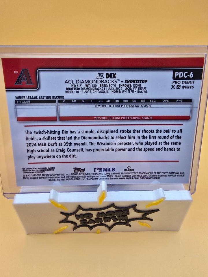 2025 Topps Chrome Pro Debut JD Dix Gold Auto /50 | eBay