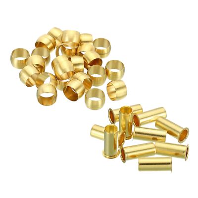 20 Pcs Brass Ferrule & Insert Fitting Compression Sleeves Ferrule Hose ...