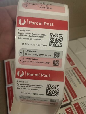 Australia Post Parcel Post Tracking Labels Proof Delivery Domestic ...