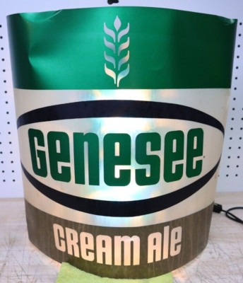 VINTAGE GENESEE Cream Ale Revolving MOTION LIGHT SIGN PSYCHEDELIC ...