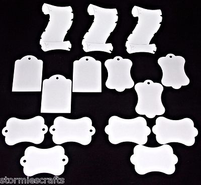Parchment Scroll Die Cuts & Plain White Tags 3 Designs 15 Total pieces ...